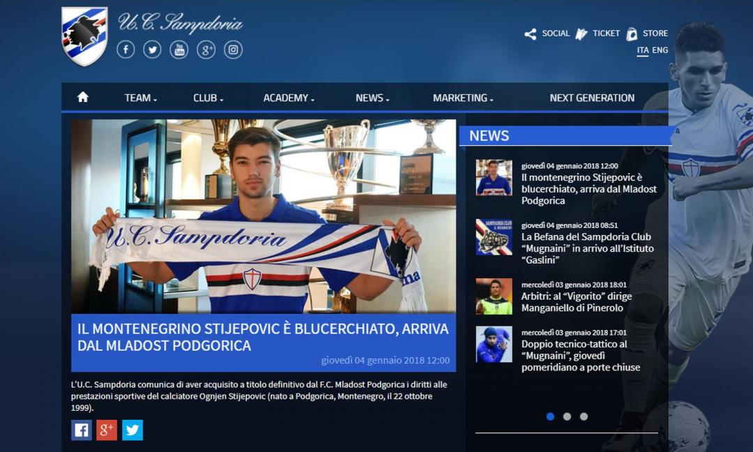 Sampdoria, UFFICIALE il primo colpo di gennaio | Mercato | ilbianconero.com Sampdoria, UFFICIALE il primo colpo di gennaio | Mercato | ilbianconero.com