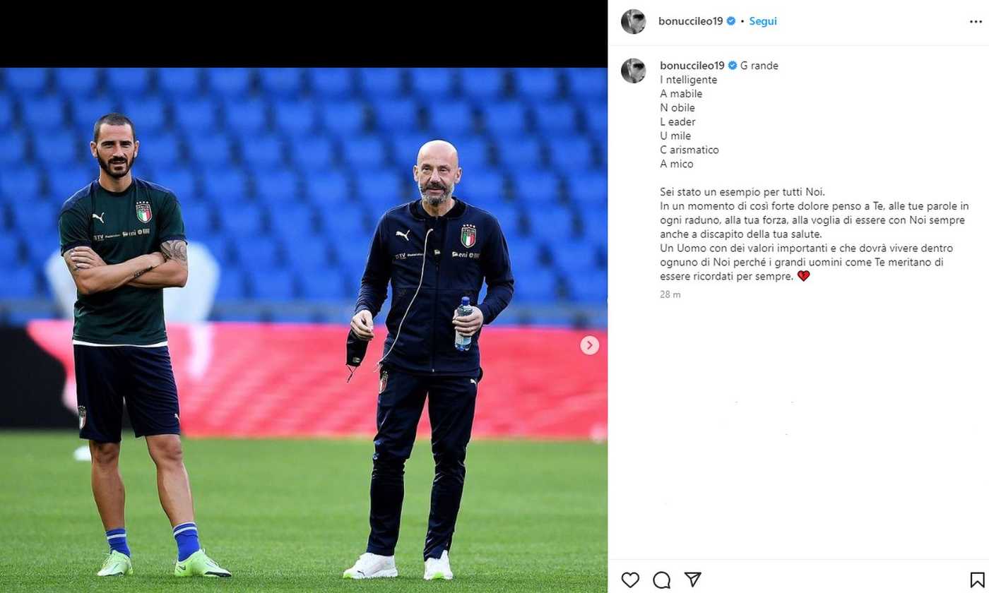 Vialli, il ricordo commosso di Bonucci: 'Con te, come potevamo mollare ... Vialli, il ricordo commosso di Bonucci: 'Con te, come potevamo mollare ...